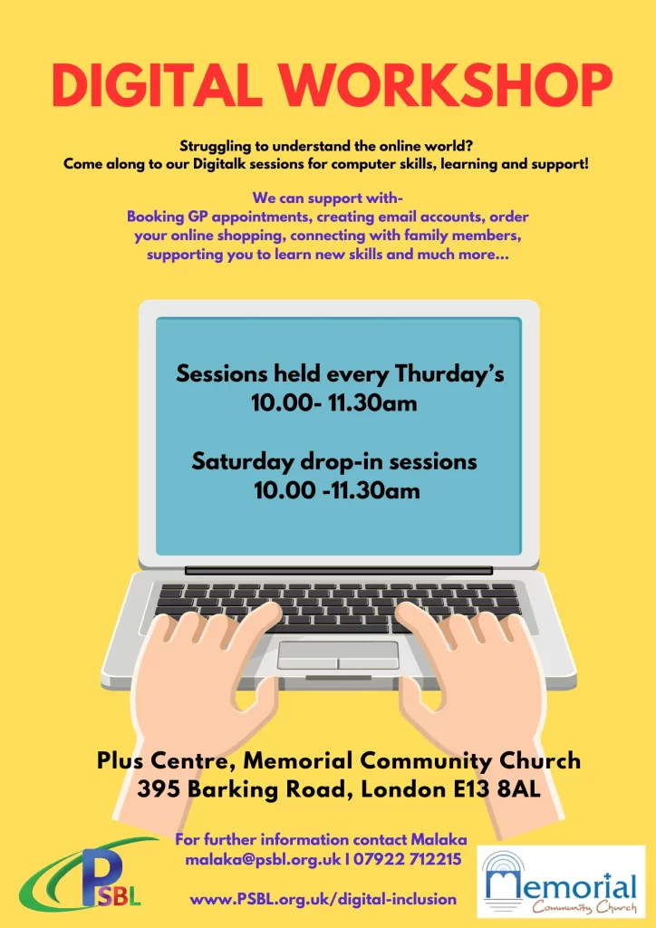 Digital inclusion sessions - Plaistow South Big Local